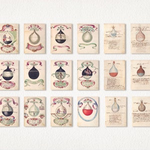 Antique Alchemy Paper Pages Set2. DIGITAL DOWNLOAD. Commercial Use ...