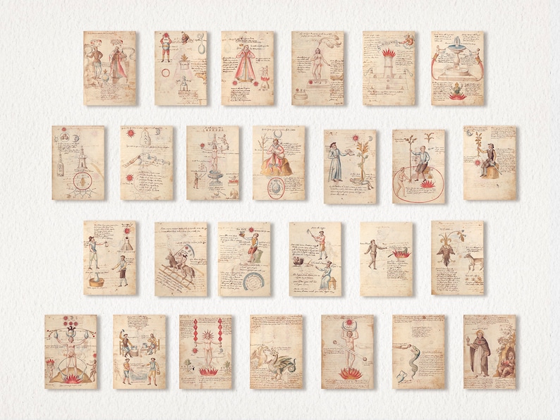 Antique Alchemy Paper Pages Set1. DIGITAL DOWNLOAD. Commercial Use ...