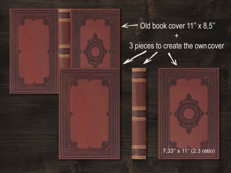 Old Book Covers, Matching Spines. Printable Digital Vintage Antique ...