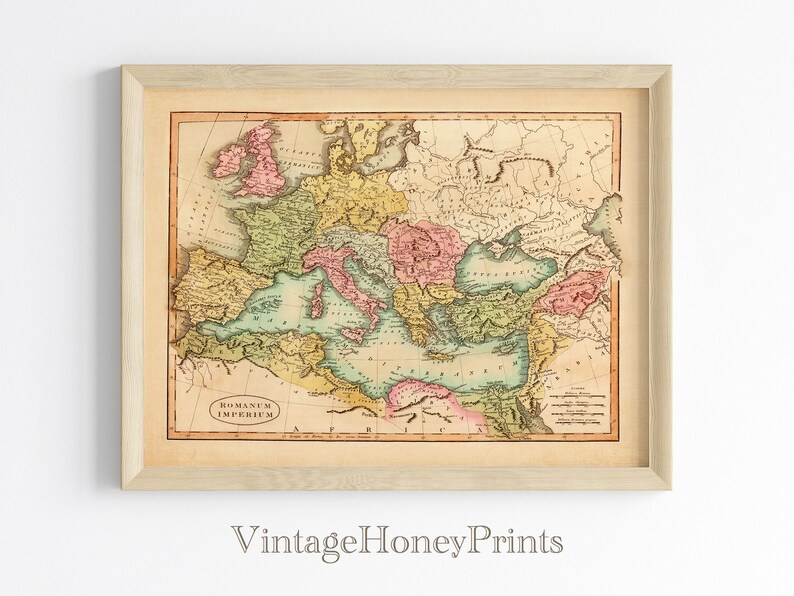 Vintage Map Poster. DIGITAL DOWNLOAD. Romanum Imperium. Ancient ...