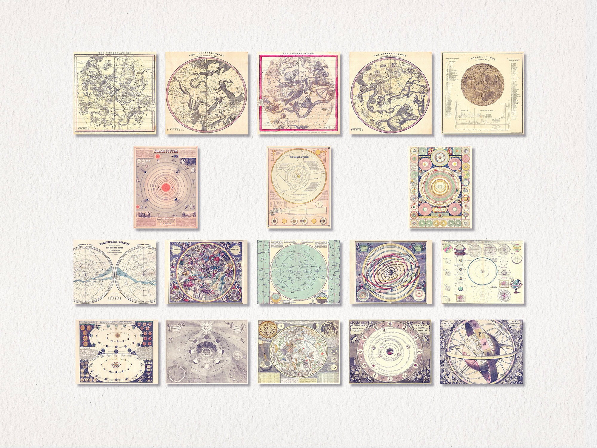 Antique Constellation Sky Star Maps. DIGITAL DOWNLOAD. Commercial Use ...