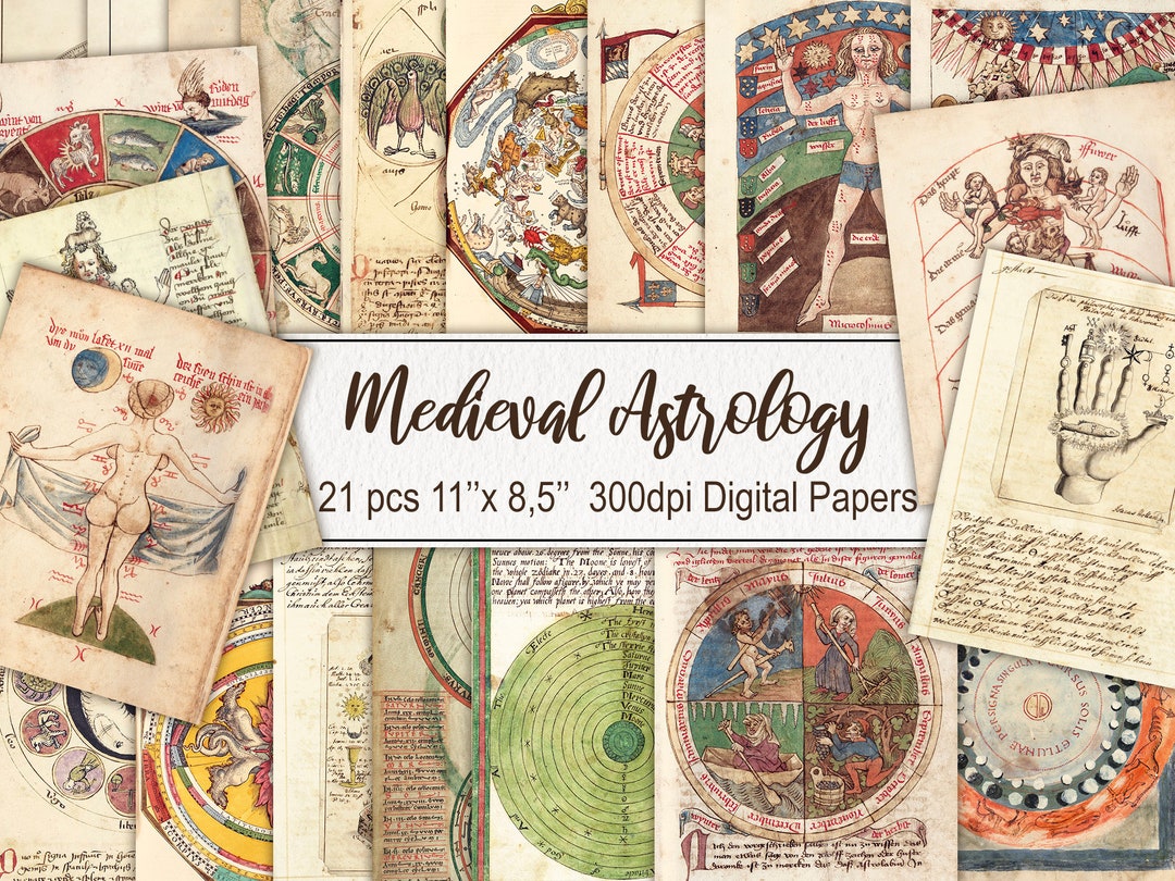 Medieval Astrology Astronomy Papers Pages. DIGITAL DOWNLOAD. Commercial ...