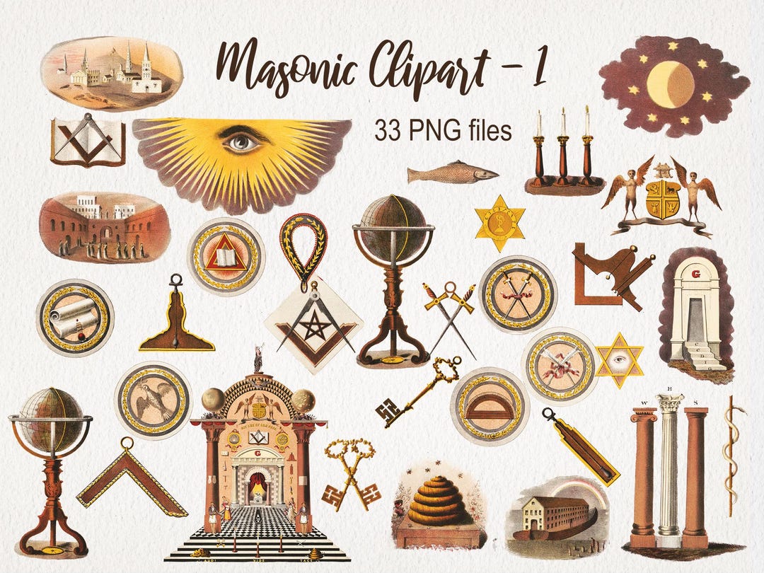Masonic Freemason Esoteric Clipart. Digital Download. Antique ...