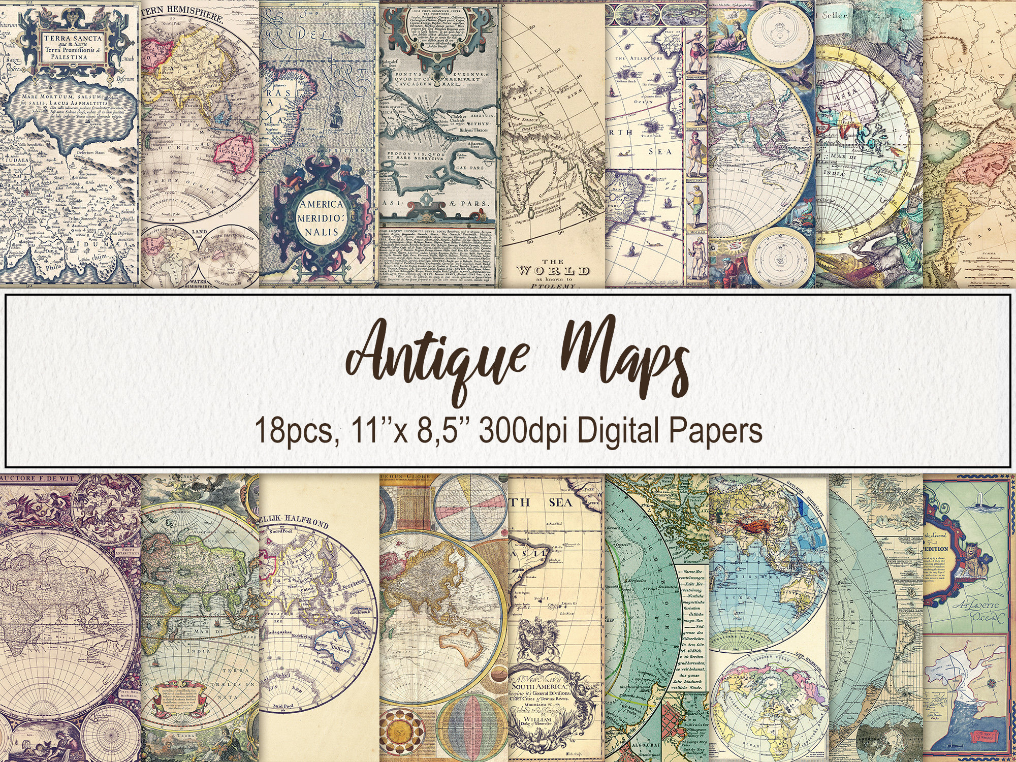 Antique Old Maps. DIGITAL DOWNLOAD. Commercial Use. Vintage Atlas ...