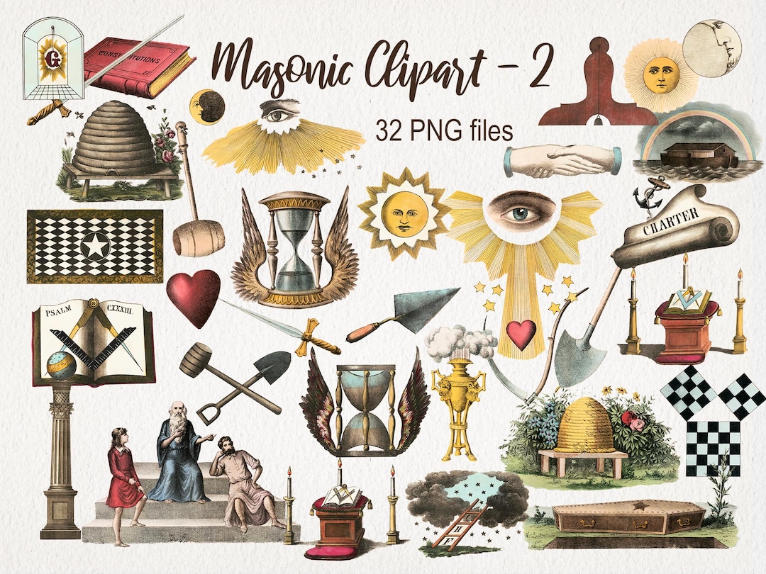 Masonic Freemason Esoteric Clipart. Digital Download. Antique ...