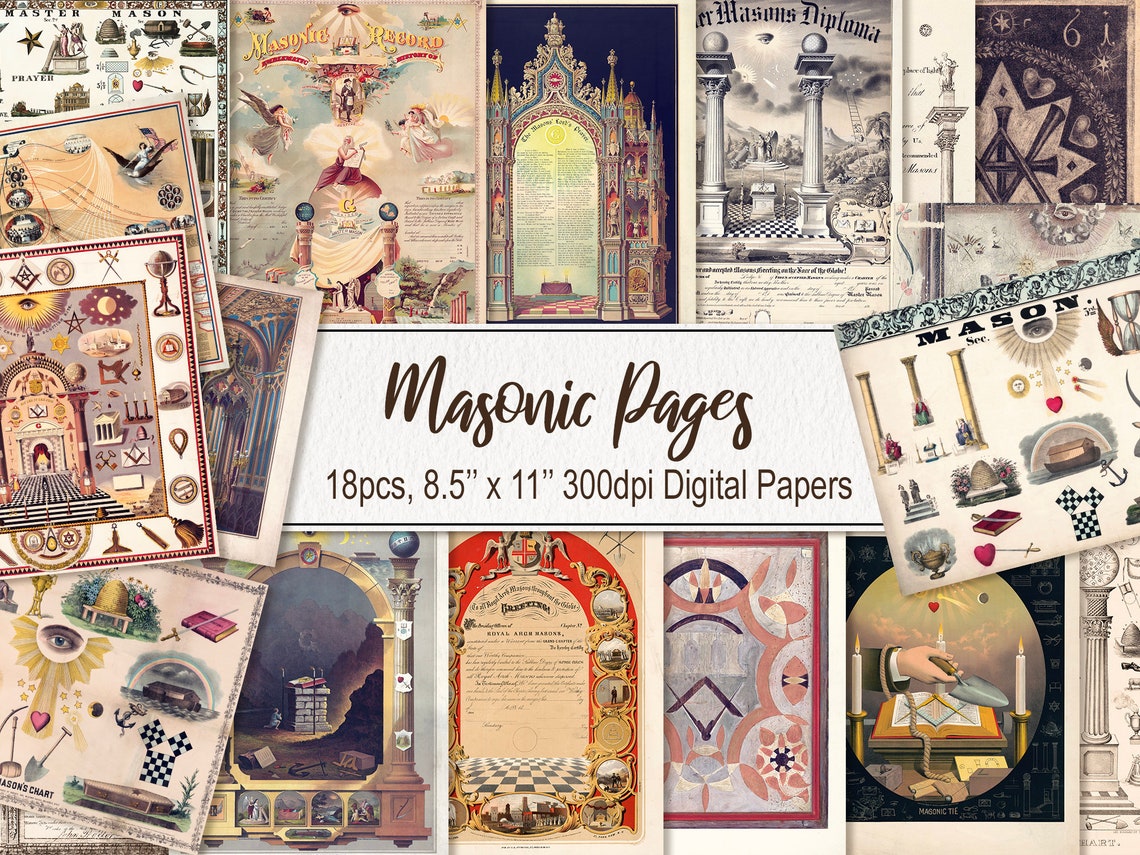 Masonic Printable Pages. Chart Diploma Alchemy. DIGITAL DOWNLOAD ...