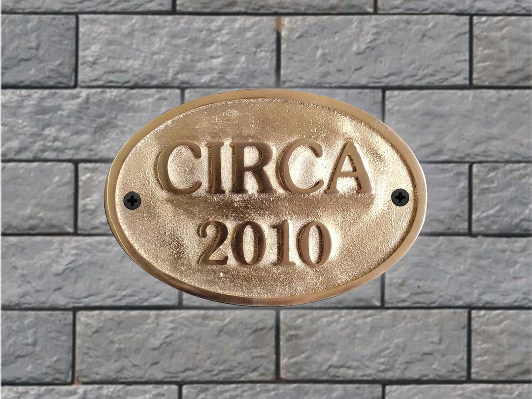 Personalized Brass Circa Sign -vintage Style Door Sign - House Warming ...