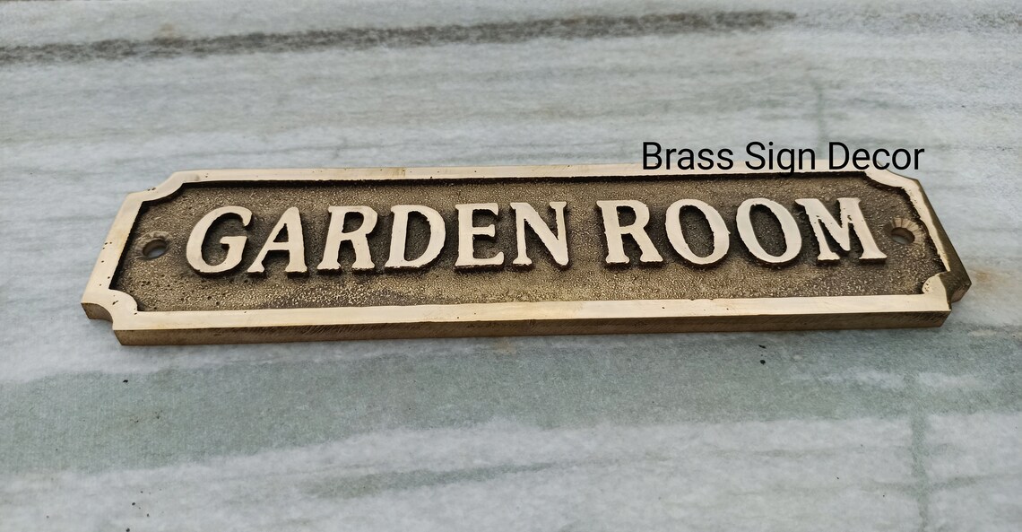 Handmade Personalized Solid Brass Plaque: Office, Home & Garden Decor ...
