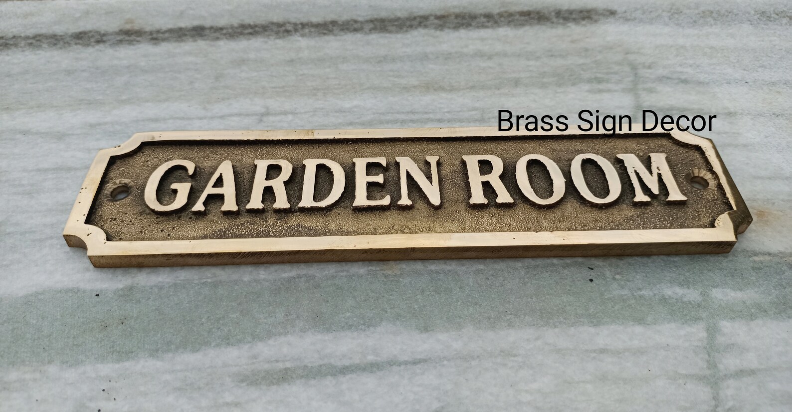 Handmade Personalized Solid Brass Plaque: Office, Home & Garden Decor ...