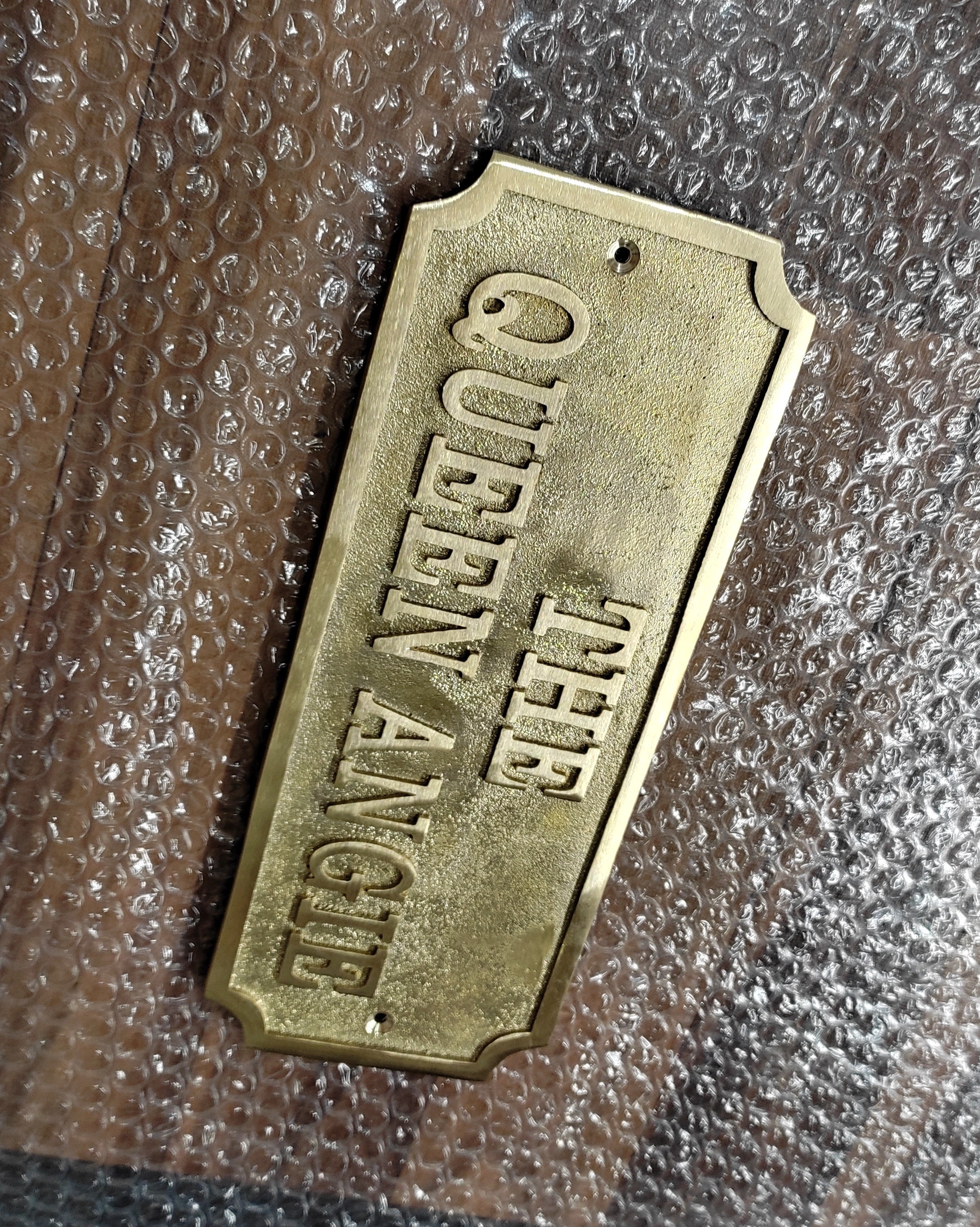 Cast Brass Custom Address Sign: Gold Finish, 3D Lettering - Etsy