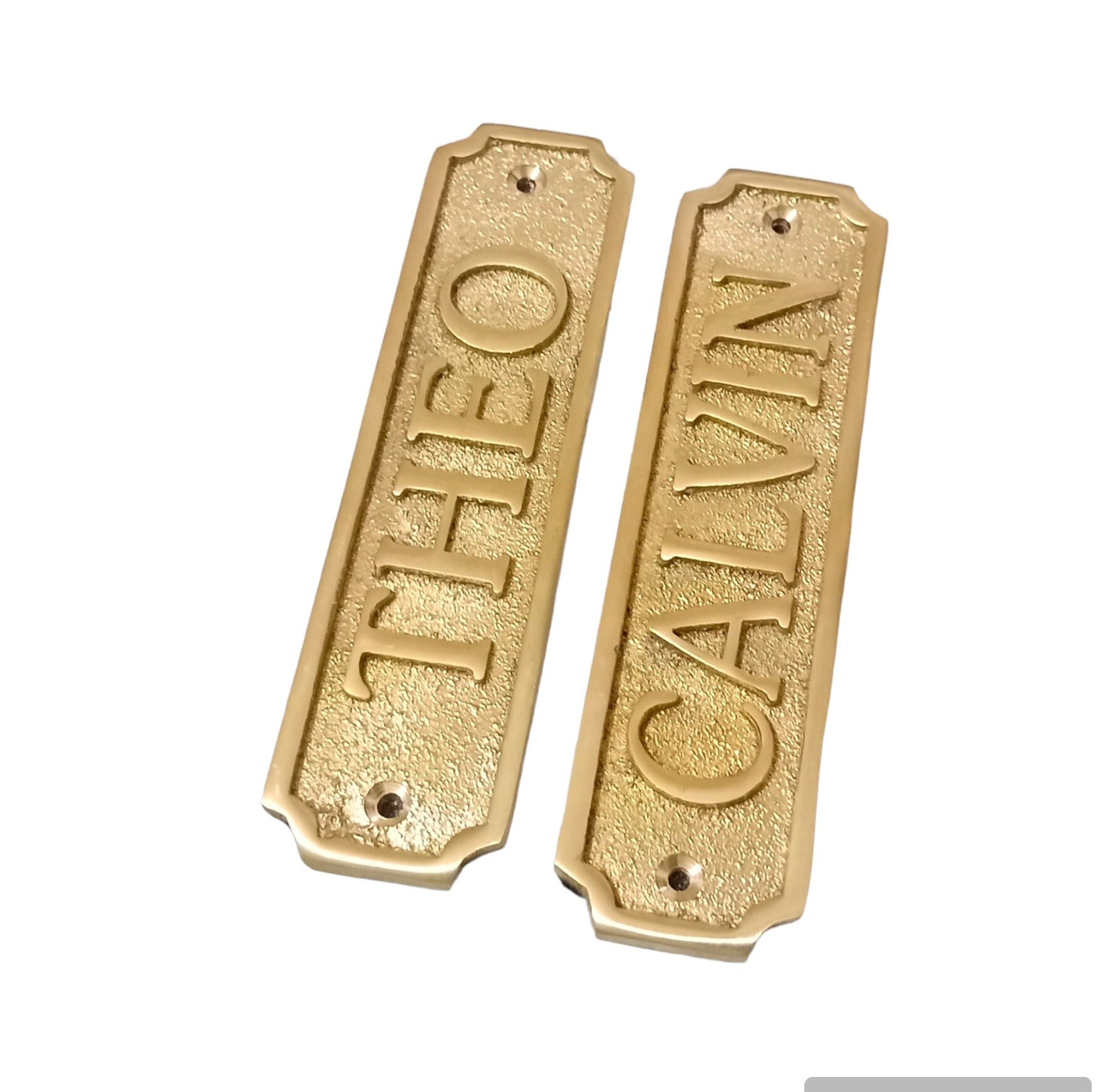 Custom Cast Brass Name Plaque - Gold Finish Door Sign - Etsy