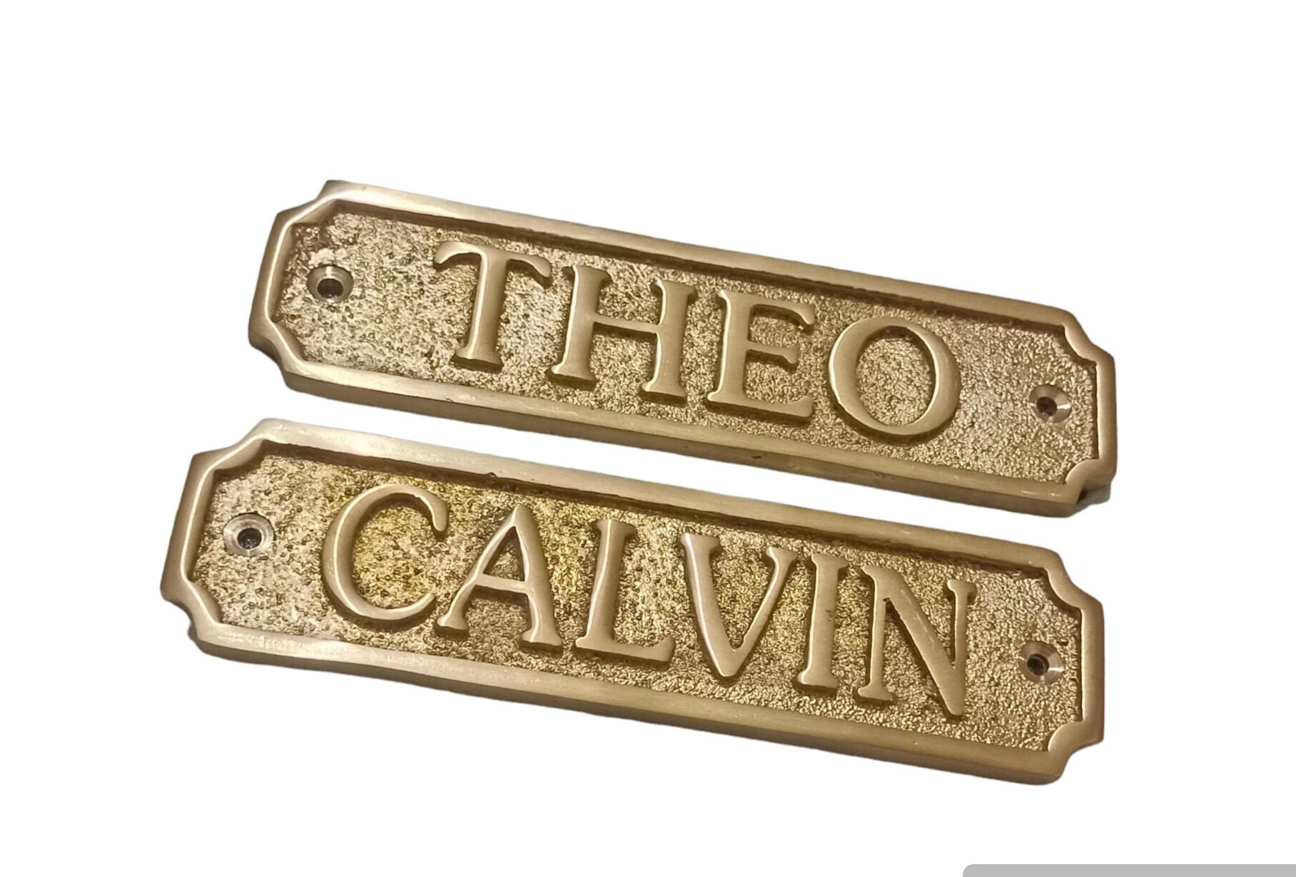 Custom Cast Brass Name Plaque - Gold Finish Door Sign - Etsy