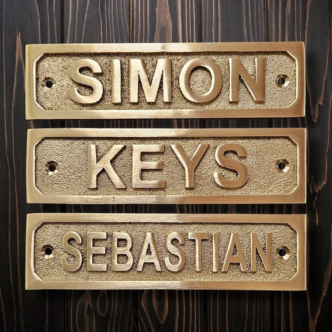 Custom Brass Name Plaque: Gold Finish Personalized Door Sign - Etsy