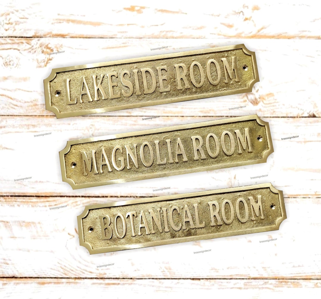 Custom Brass Door Sign: Personalized Gold Finish Plaque - Etsy