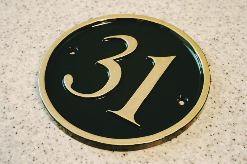 Custom Brass House Number Sign: Vintage Door Plaque - Etsy