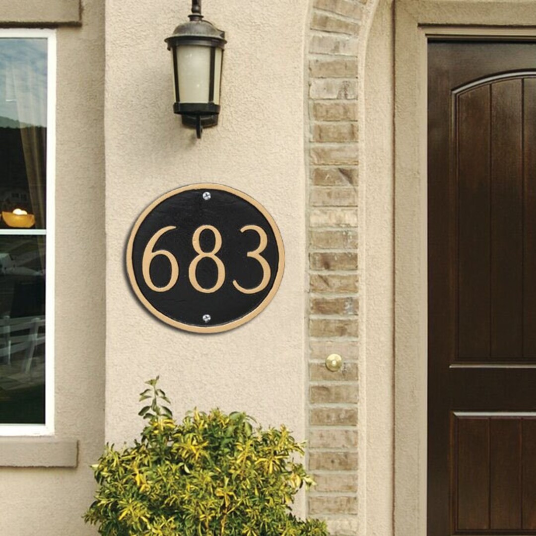 Custom Brass House Numbers Plate, Address Sign, House Plaque ...