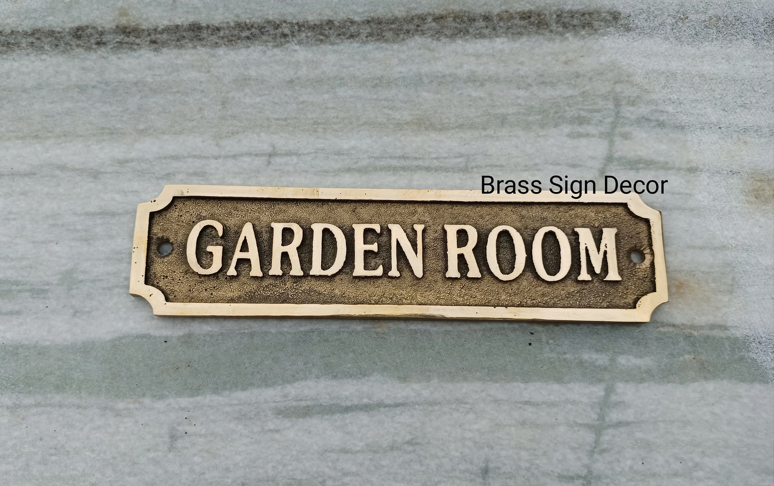 Handmade Personalized Solid Brass Plaque: Office, Home & Garden Decor ...