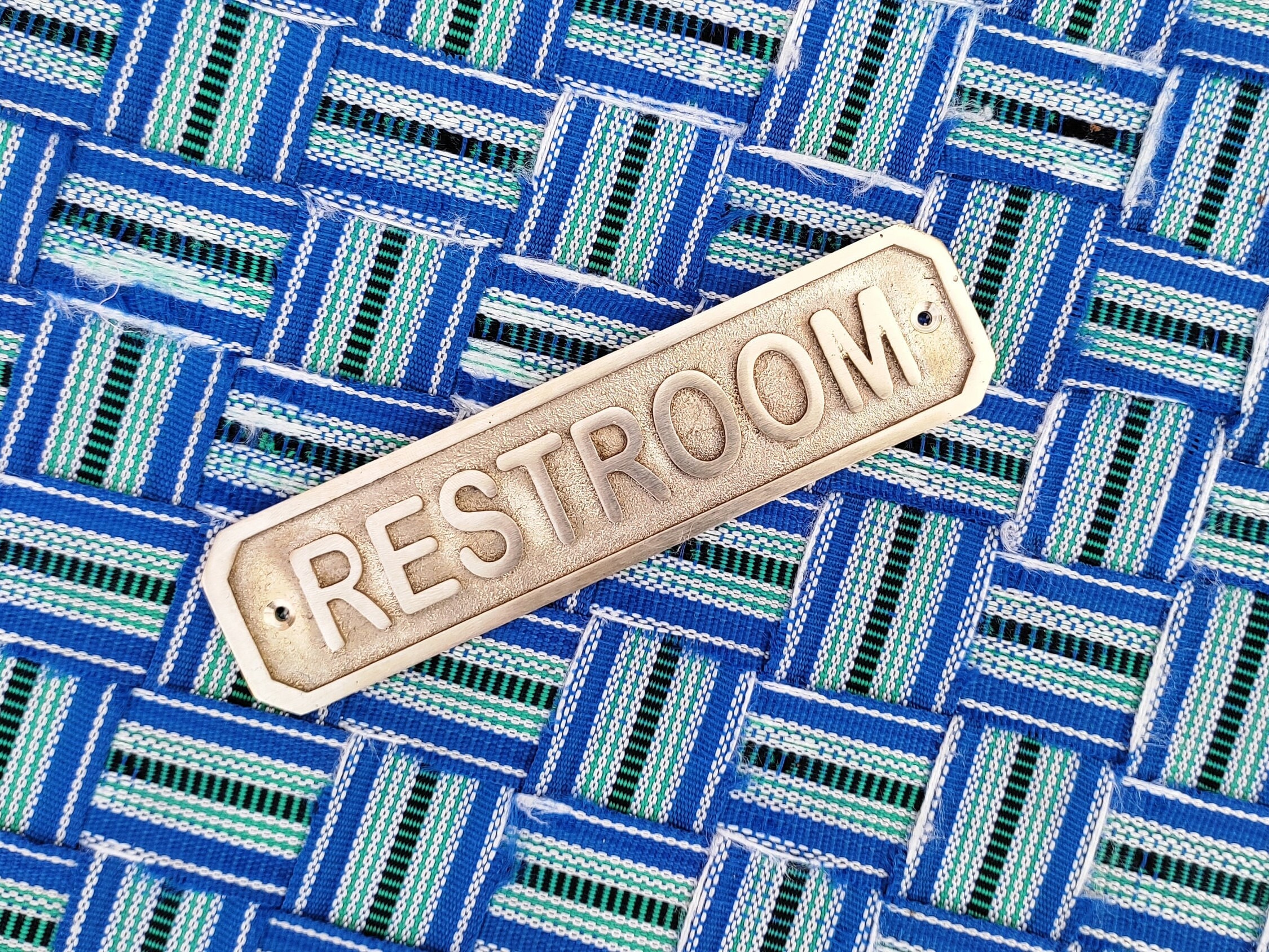 Personalized Brass Plaque Handmade Brass Plaque, Restroom Plaques ...