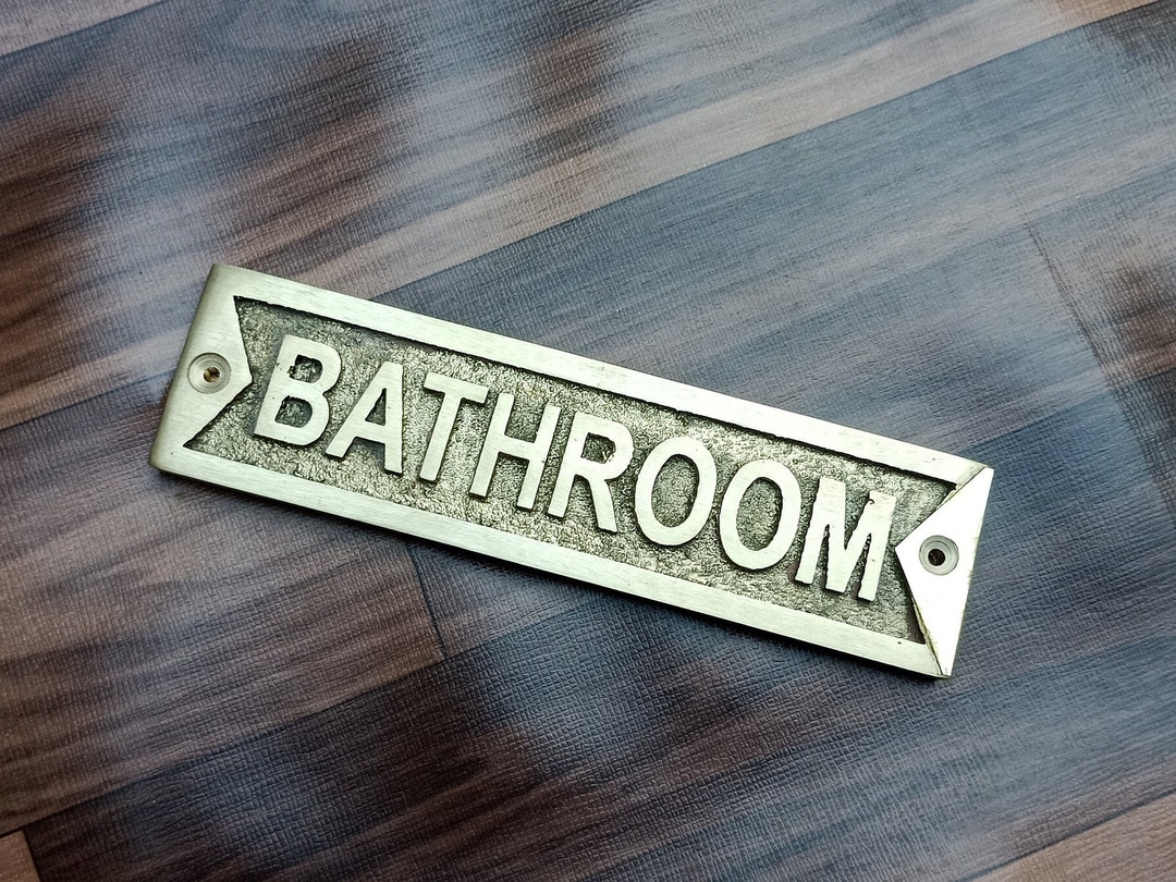 Solid Brass Personalized Door Signs - Bathroom, Vintage Antique ...