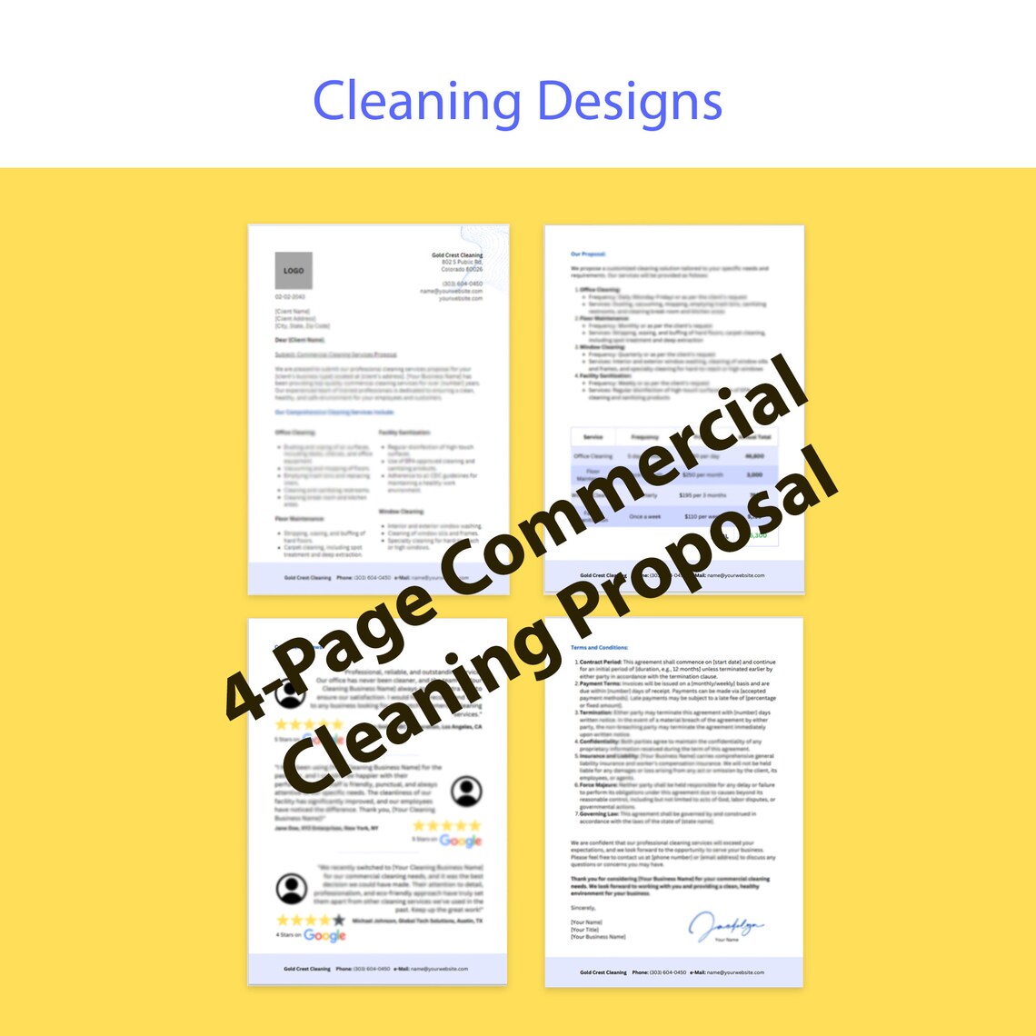Commercial Cleaning Proposal Cleaning Proposal Commercial - Etsy
