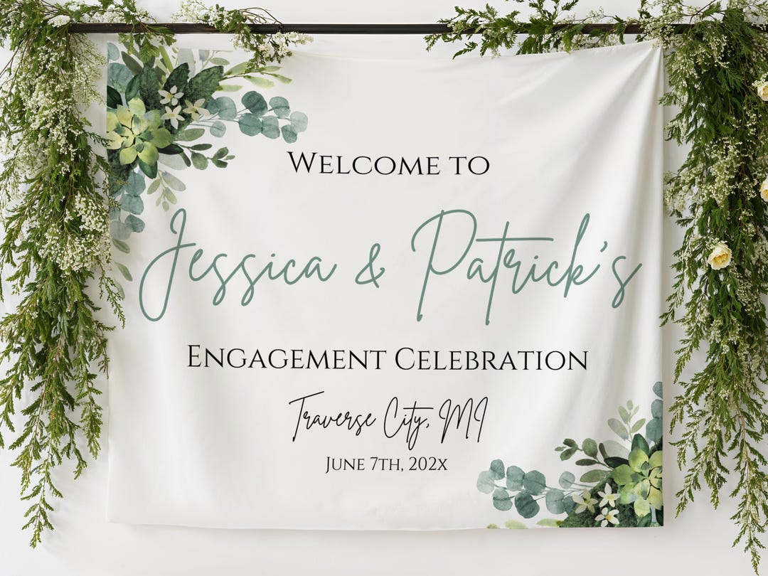 Custom Engagement Banner: Newly Engaged Sign Party Decor - Etsy