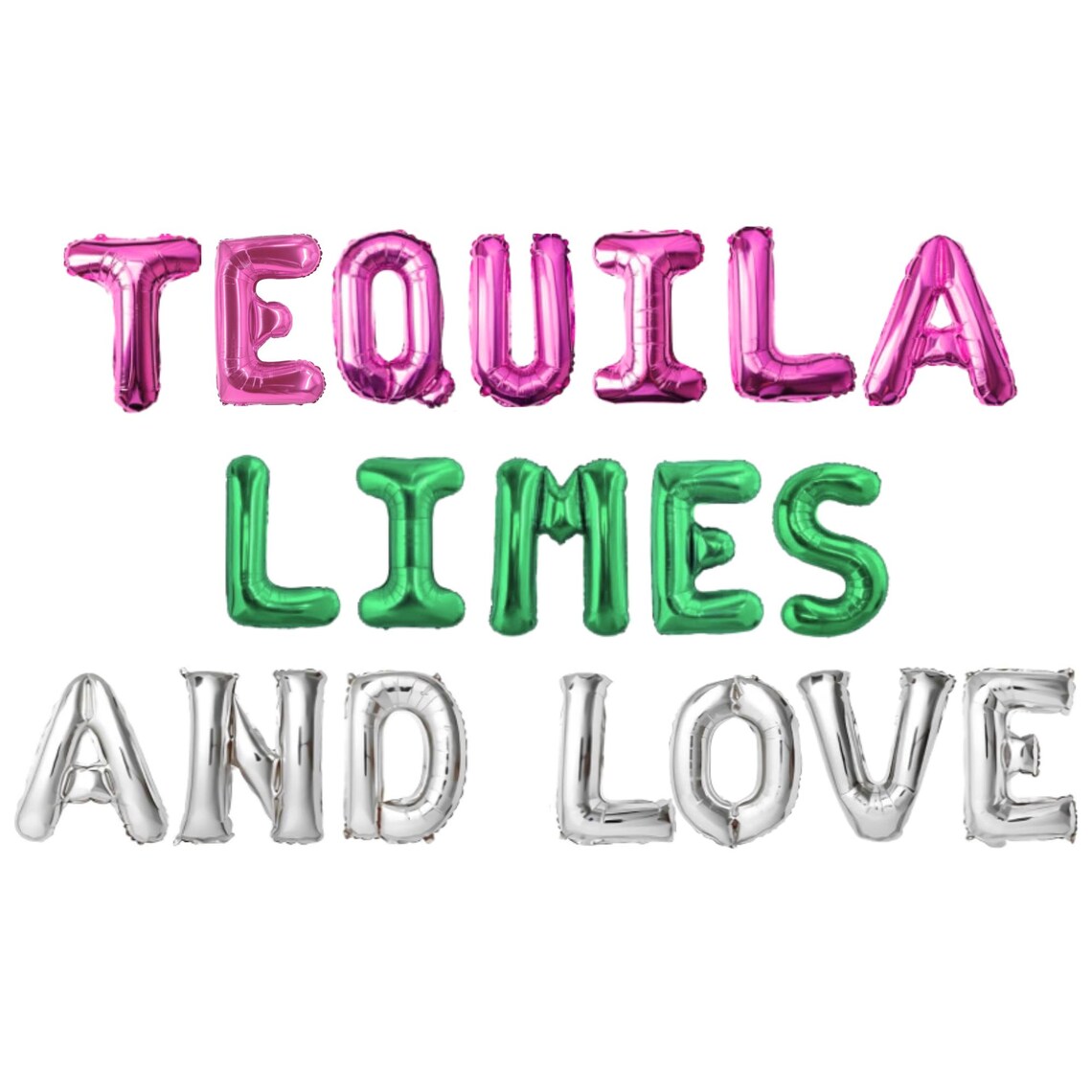 Margs and Matrimony Bachelorette Letter Balloon Kit Custom Fiesta ...