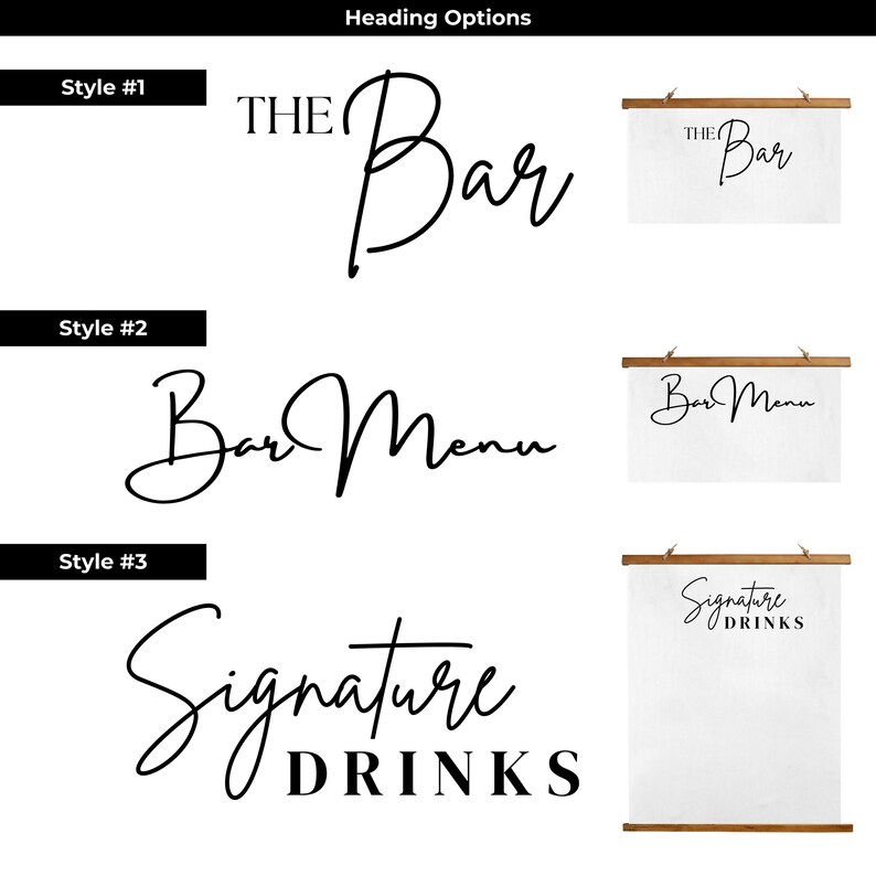 Custom Wedding Drink Sign, Personalized Bar Menu Sign, Signature Drink ...