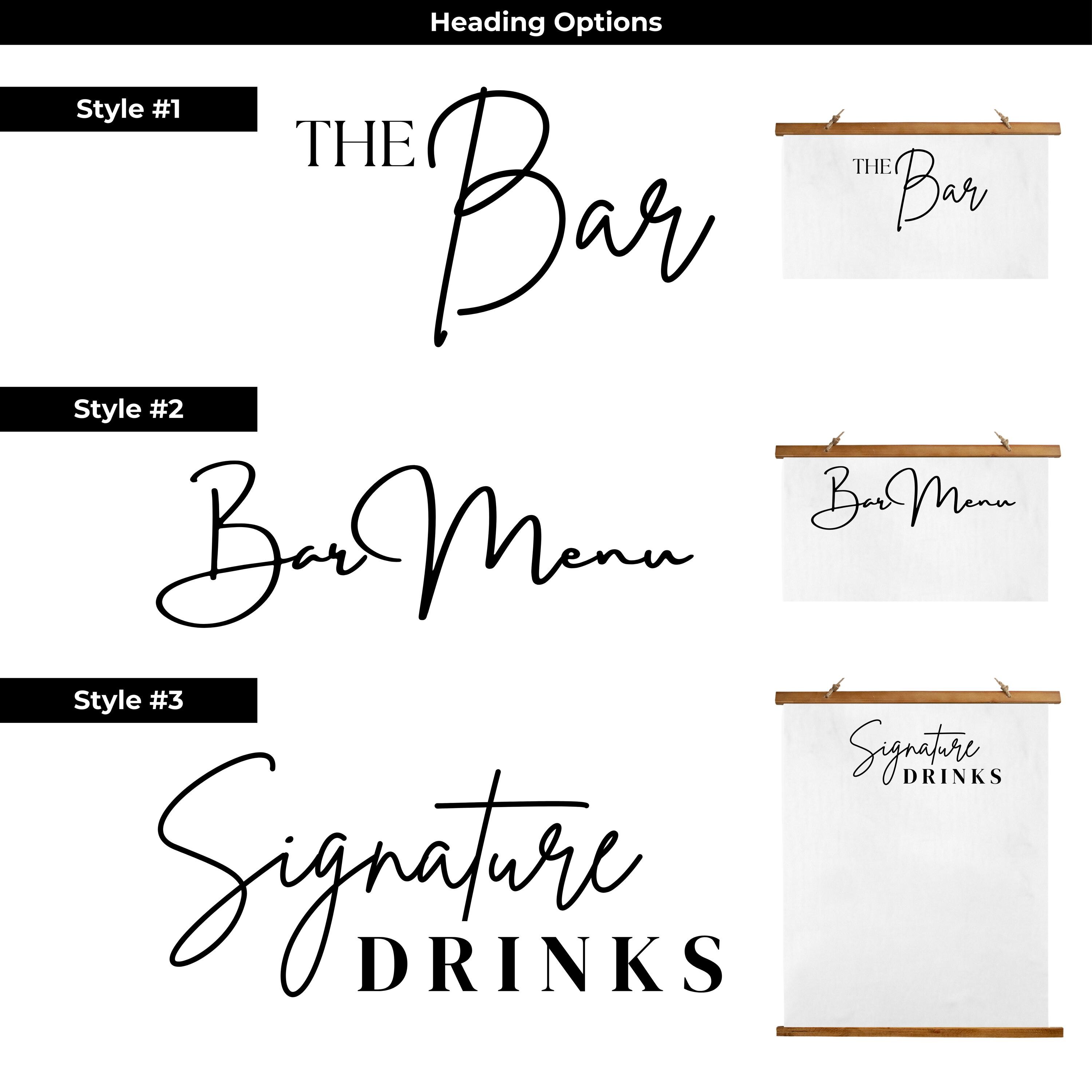 Custom Wedding Drink Sign, Personalized Bar Menu Sign, Signature Drink ...