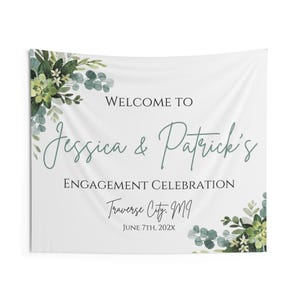 Custom Engagement Party Sign Personalized Wall Hanging for Just Engaged ...