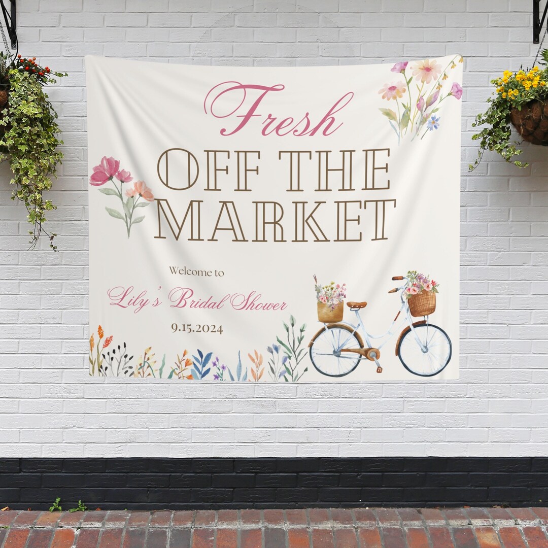 She's Fresh off the Market Bridal Shower Sign Farmers Market Engagement Party Decoration Bride ...