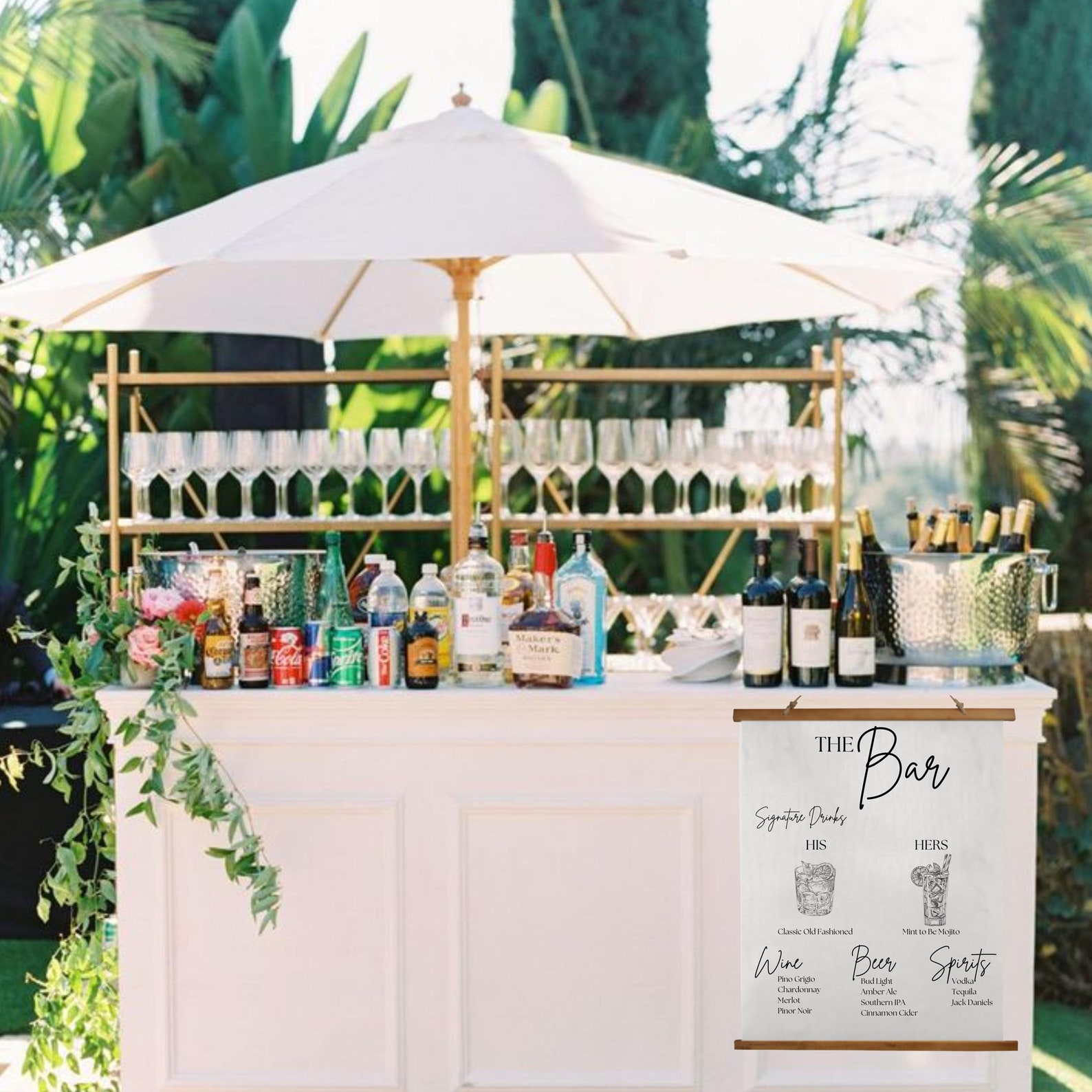 Custom Wedding Drink Sign, Personalized Bar Menu Sign, Signature Drink ...