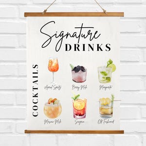 Custom Wedding Drink Sign, Personalized Bar Menu Sign, Signature Drink ...