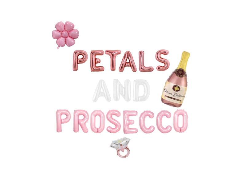 Petals and Prosecco Bachelorette Balloon Kit: Custom Letter Balloon ...