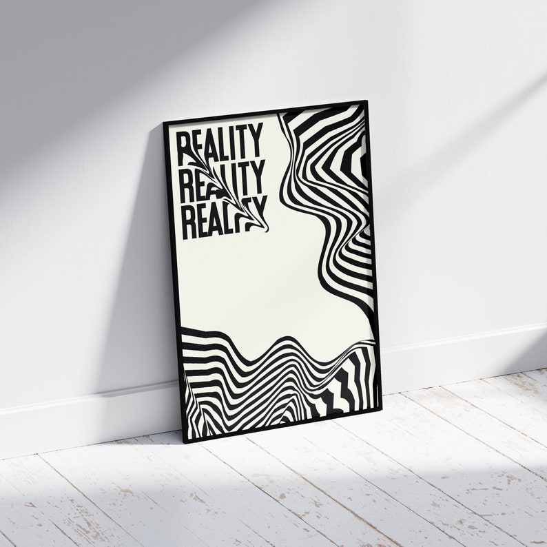 Distorted Reality Wall Poster, Psychedelic Wall Print, Retro Wall Art ...