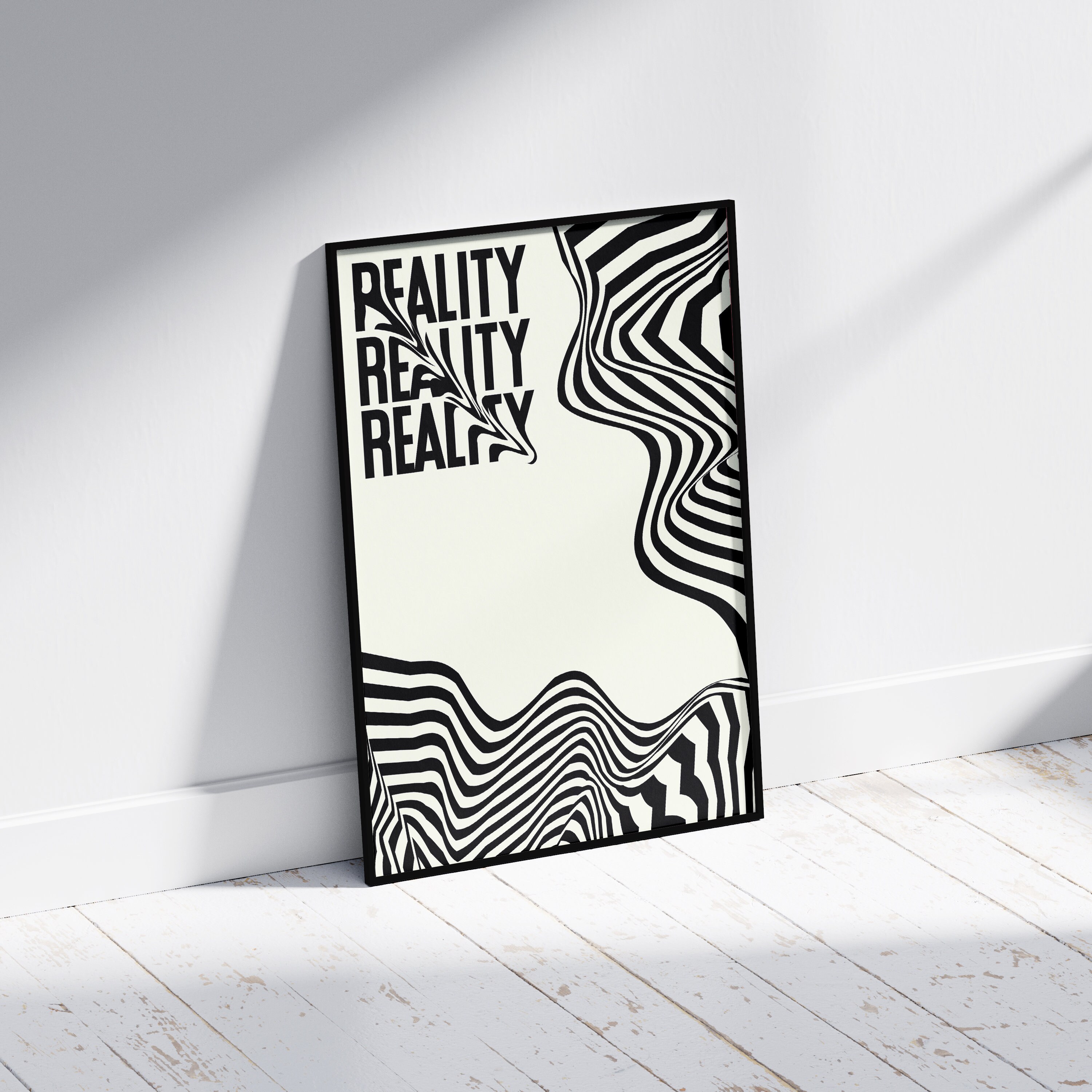 Distorted Reality Wall Poster, Psychedelic Wall Print, Retro Wall Art ...