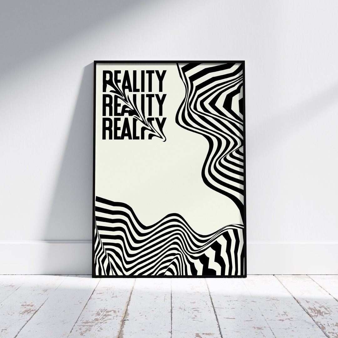 Distorted Reality Wall Poster, Psychedelic Wall Print, Retro Wall Art ...