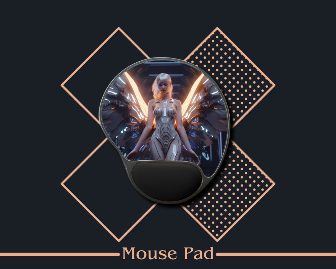 Mouse Pad and Wrist Rest Cyber Angel, Mouse Pad, Gift for Him, Gift for ...