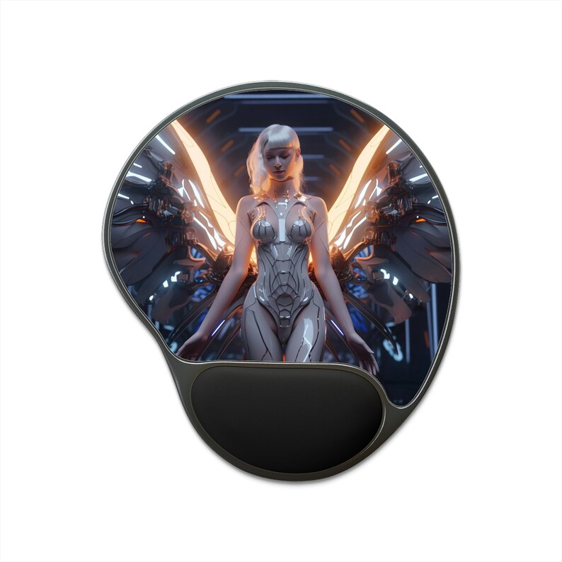 Mouse Pad and Wrist Rest Cyber Angel, Mouse Pad, Gift for Him, Gift for ...
