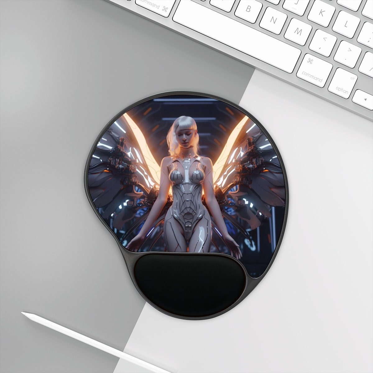 Mouse Pad and Wrist Rest Cyber Angel, Mouse Pad, Gift for Him, Gift for ...
