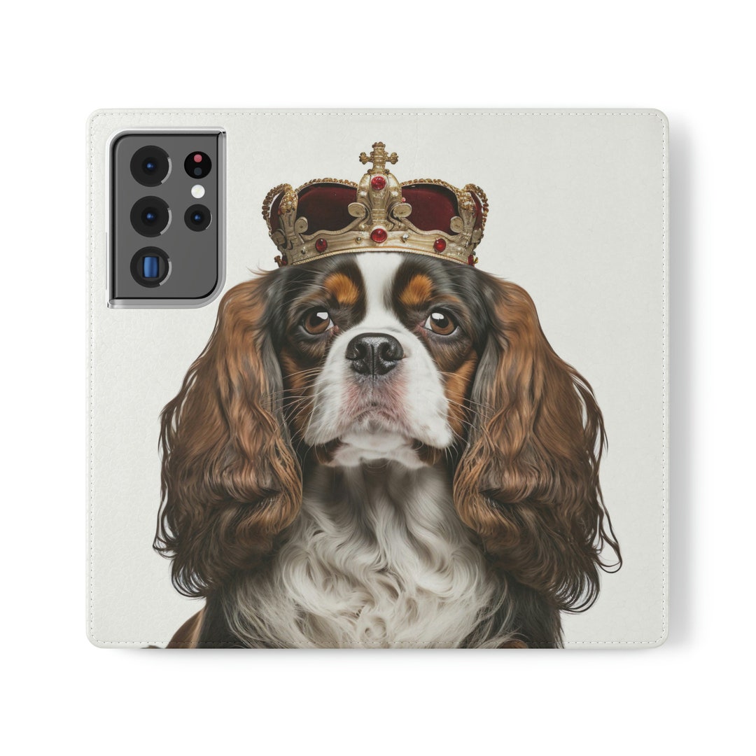 Flip Cases King Charles Cavalier Dog With Crown Phone Case - Etsy