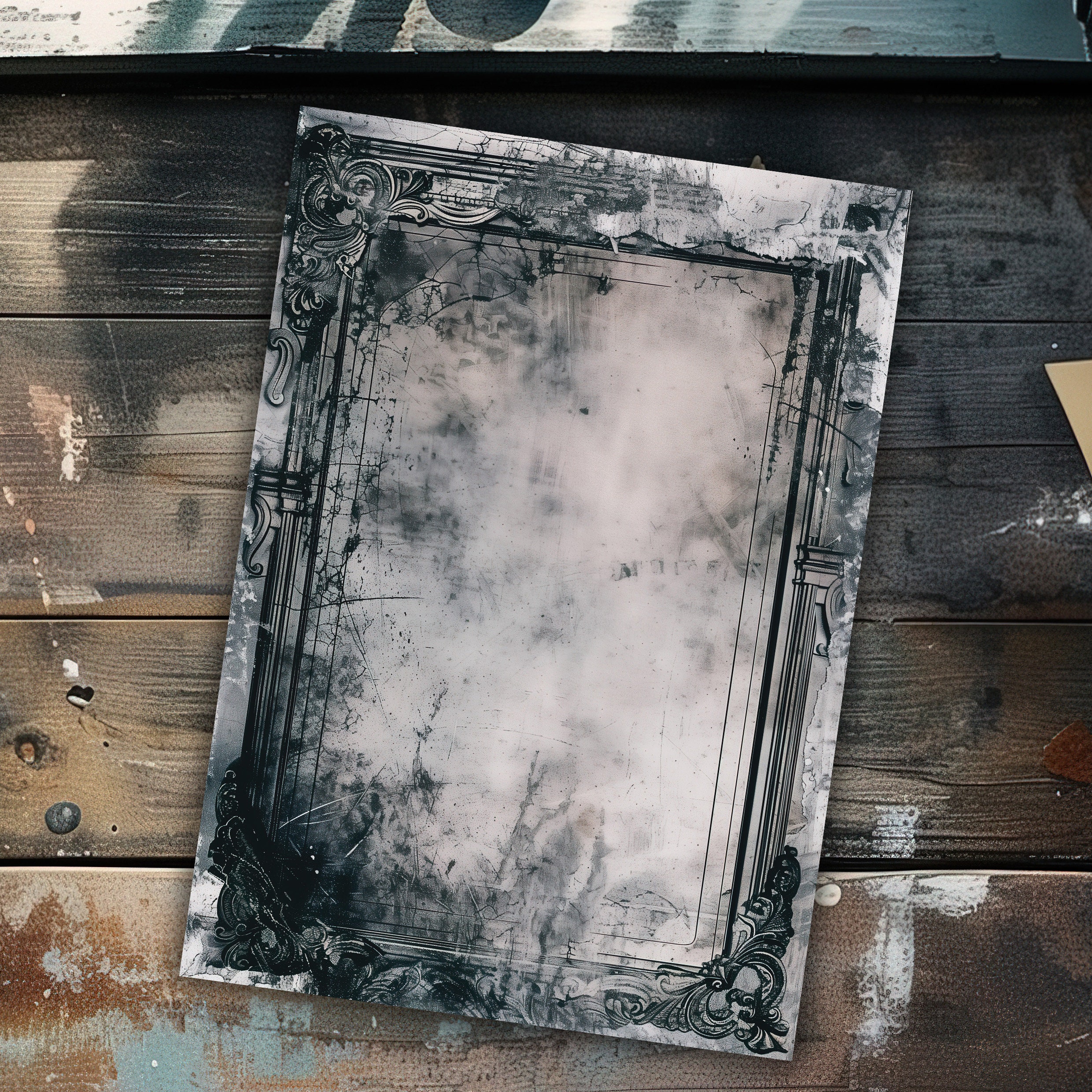 12 Vintage Gothic Journal Pages With Frames - Printable Shabby Papers ...
