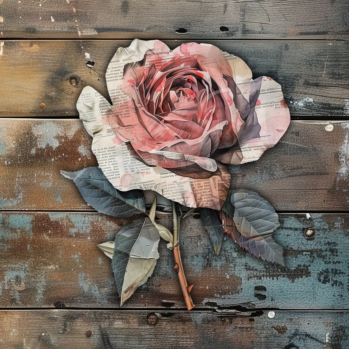 12 Vintage Pink Rose Magazine Cutouts Printable Shabby Papers Scrapbook ...