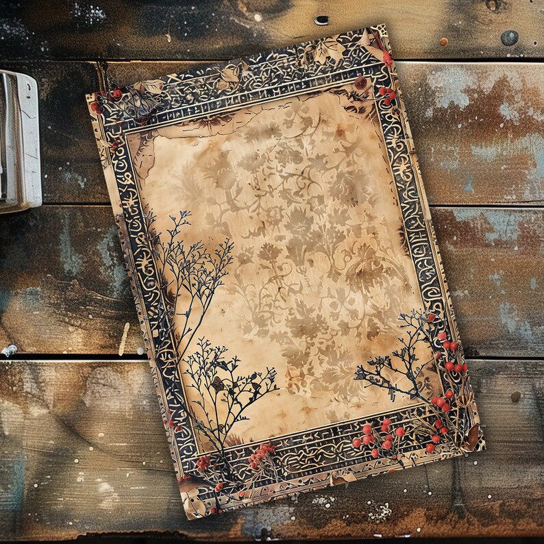 12 Vintage Gothic Journal Pages With Frames - Printable Shabby Papers ...