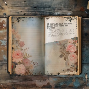 12 Vintage Floral Journal Pages, Junk Journal Kit, Basic Papers ...