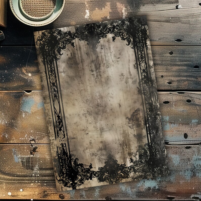 12 Vintage Gothic Journal Pages With Frames - Printable Shabby Papers ...