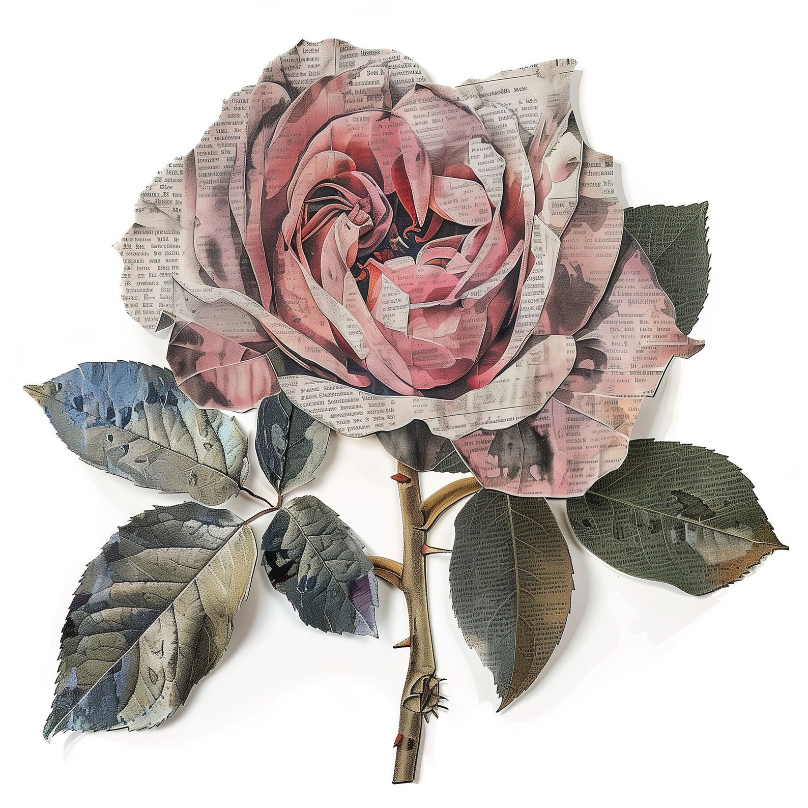 12 Vintage Pink Rose Magazine Cutouts Printable Shabby Papers Scrapbook ...