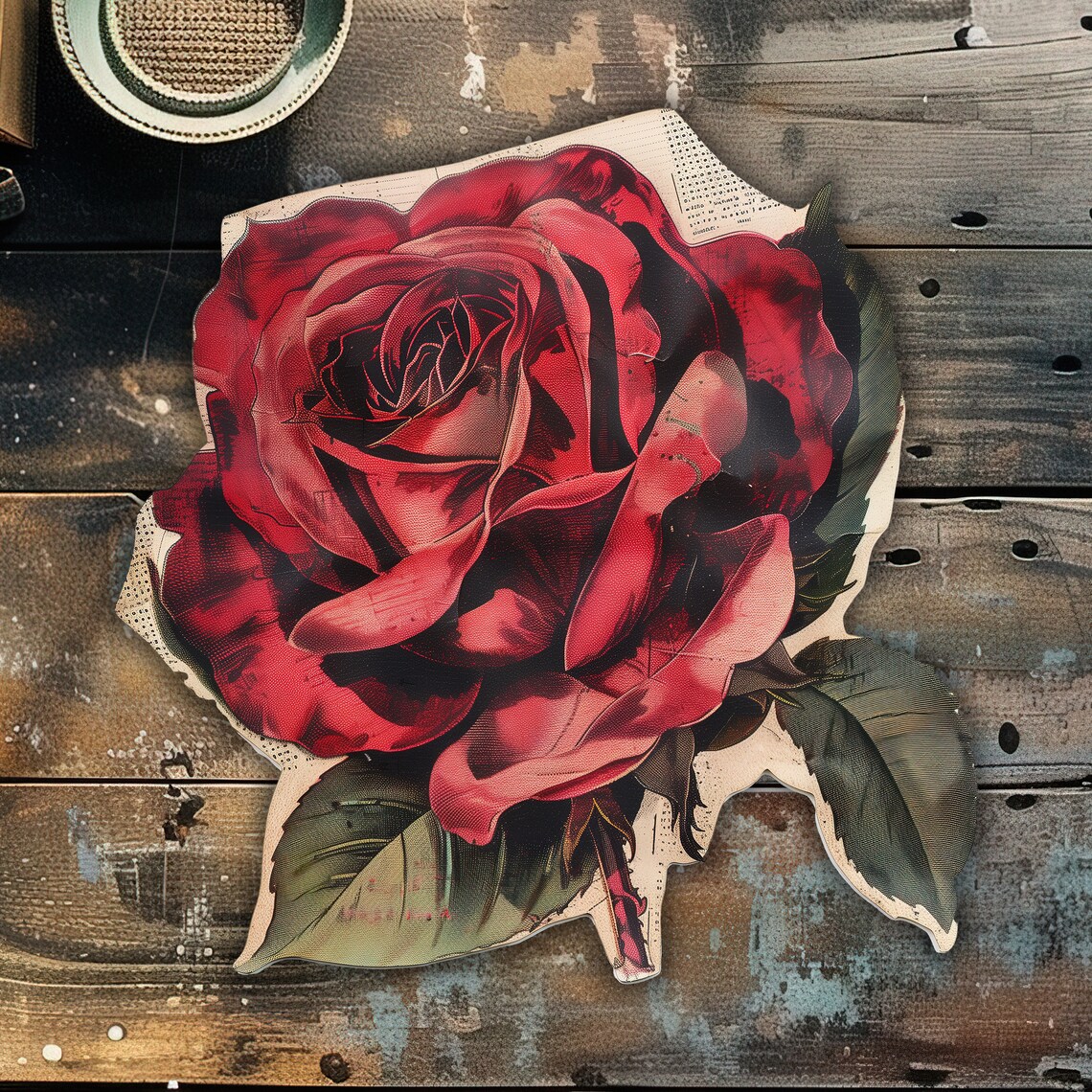 12 Vintage Red Rose Magazine Cutouts Printable Shabby Papers Scrapbook ...
