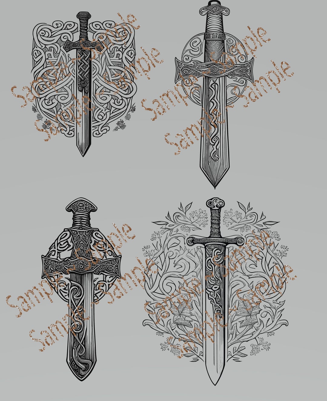 Intricate Celtic Sword Vector Graphics for Laser Cutting |digital ...
