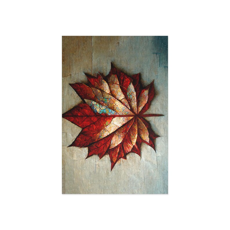 Maple Leaf Mosaic Fine Art Postcards - Etsy