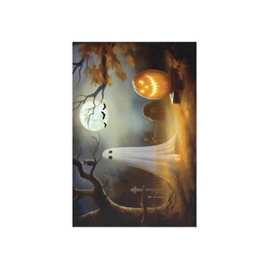 Ghost in the Graveyard Digital Art Postcard - Etsy